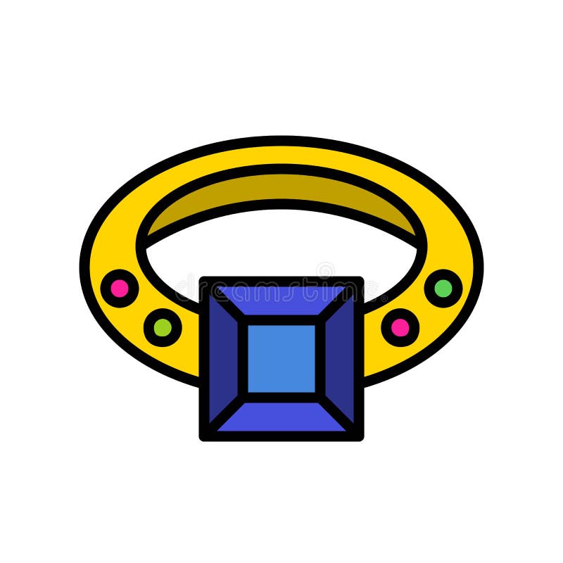 Ring Vector Icon, Filled Style Editable Outline Stock Vector ...