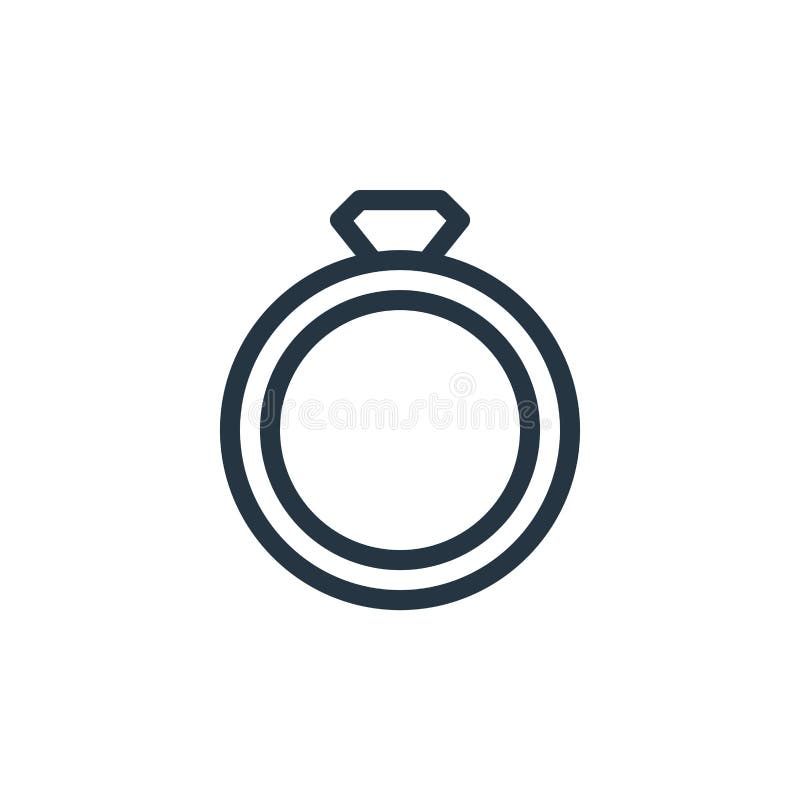 Ring Vector Icon Isolated on White Background. Outline, Thin Line Ring ...