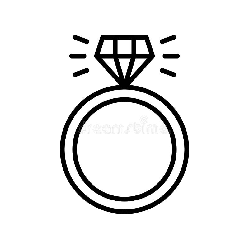 Ring Vector Illustration, Isolated Line Style Icon Stock Vector ...