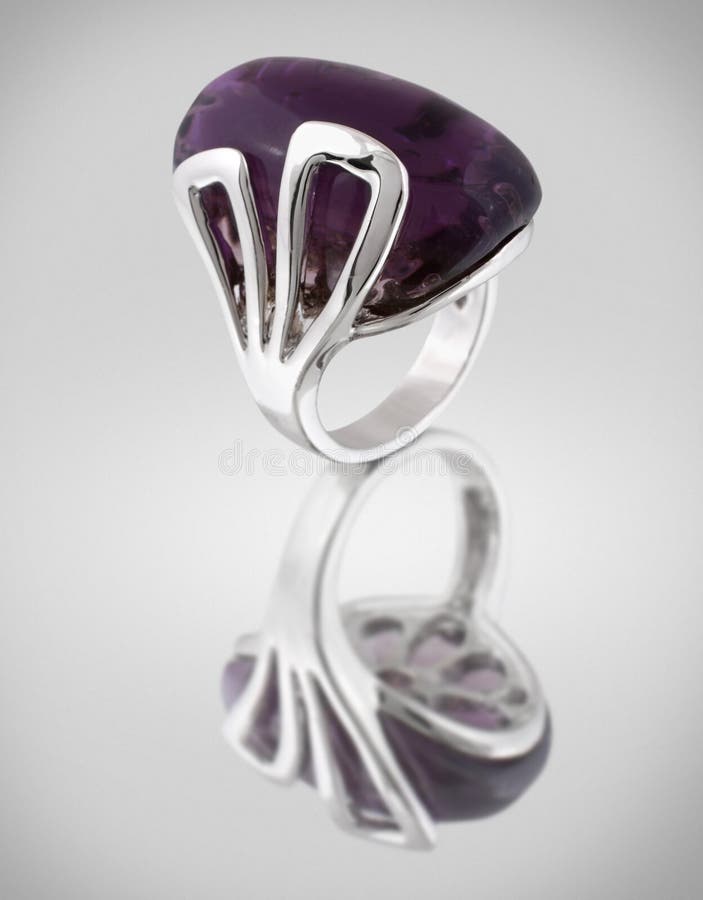 Ring wiht lilac gem stock image. Image of topaz, luxury - 22635535