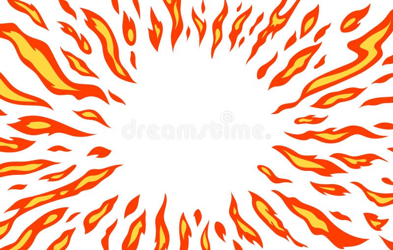 Ring Yellow Fire Flame Pattern on White Background. Creative Circle ...