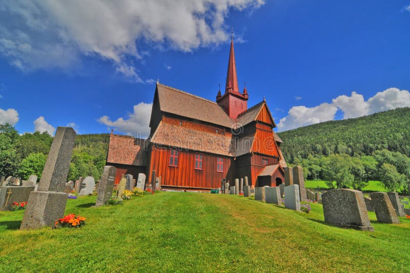 Ringebu Stave Church at the Village of Ringebu in Ringebu Municipality ...