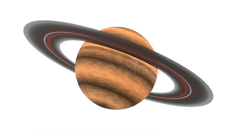 Ringed Gas Giant Planet on White Background Stock Illustration ...