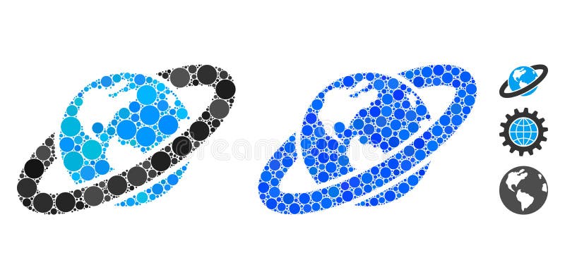 Ringed Planet Composition Icon of Circle Dots Stock Vector ...