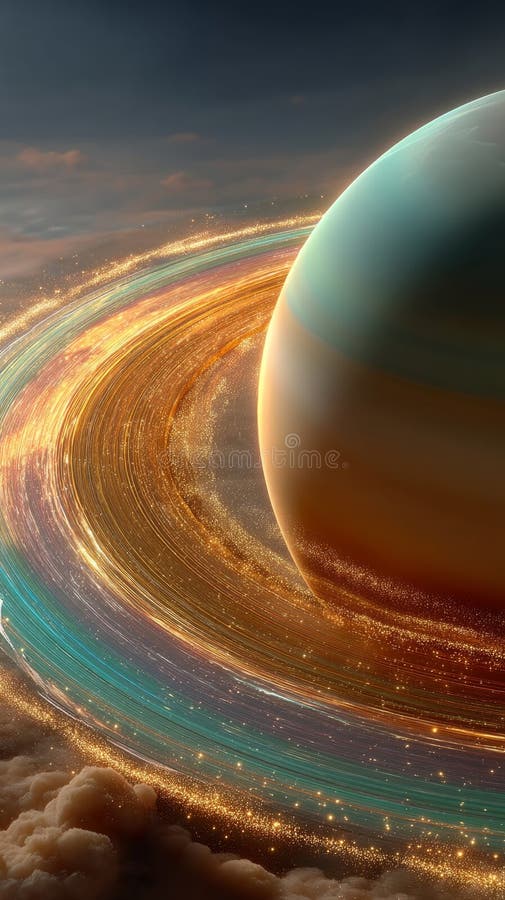 Ringed World Enigma stock illustration. Illustration of celestial ...
