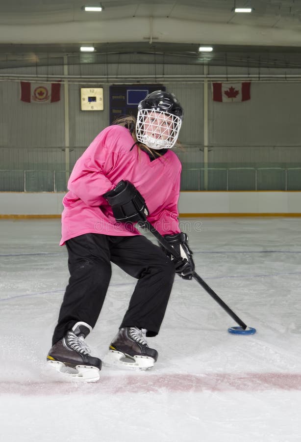 Ringette Skater in Action at Rink Stock Image - Image of sport, cold ...