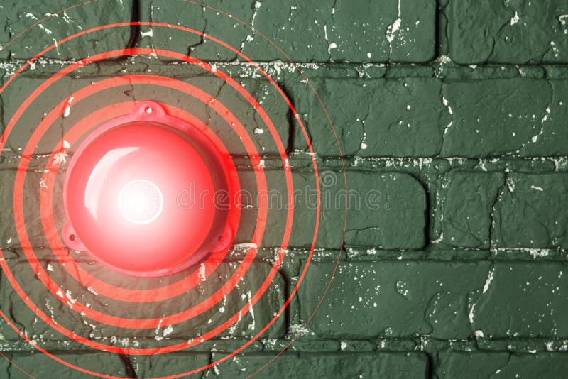 Ringing Alarm Bell on Brick Wall Indoors Stock Photo - Image of ...