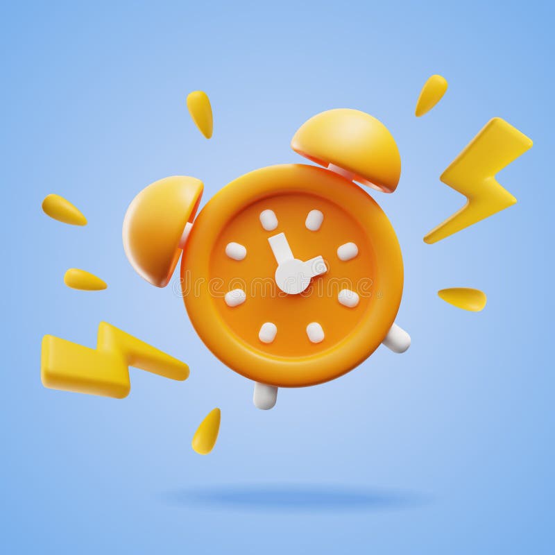Ringing Alarm Clock 3D Realistic Vector Illustration Isolated on ...