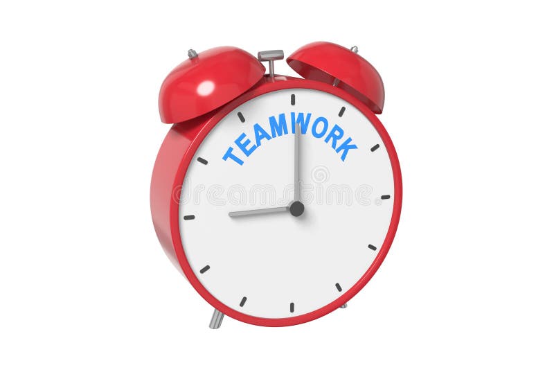 Ringing Alarm Clock Text TEAMWORK. Deadline Concept Stock Illustration ...