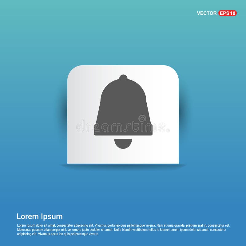 Ringing Bell Icon - Blue Sticker Button Stock Vector - Illustration of ...