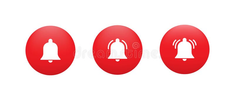 Ringing Bell Button Icon Vector in Minimalist Style Stock Vector ...