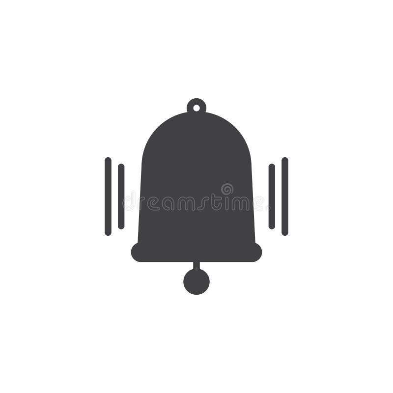 Ringing bell line icon stock vector. Illustration of pixel - 105782082