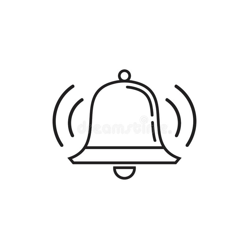 Ringing Bell Notification Alert Vector Logo Design on White Stock ...