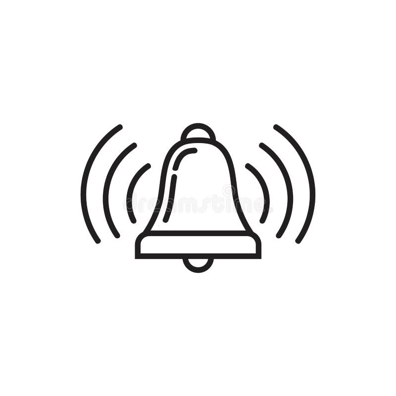 Ringing Bell Notification Alert Vector Logo Design on White Stock ...