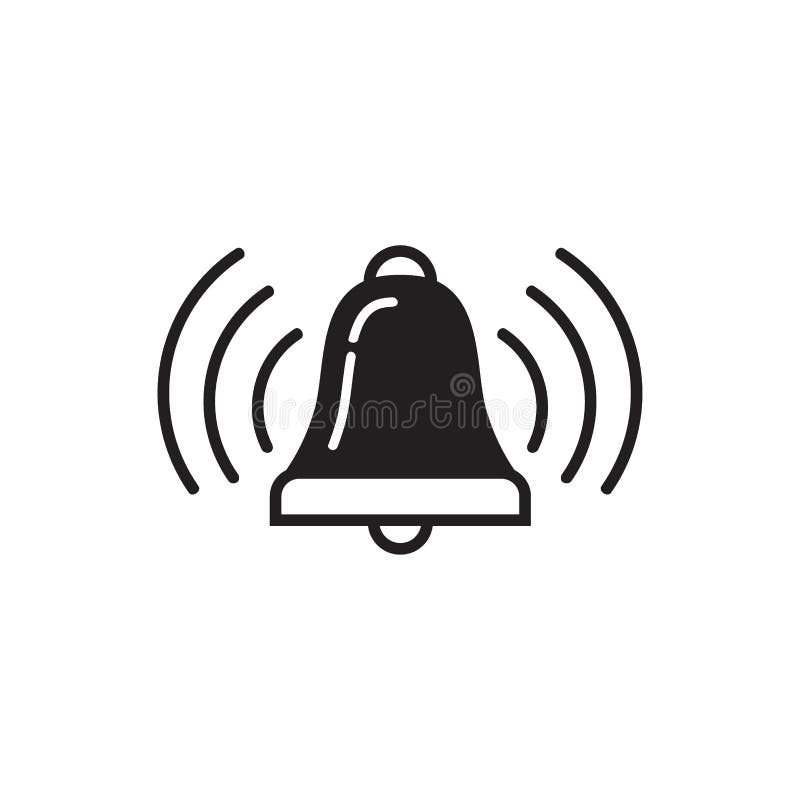 Ringing Bell Notification Alert Vector Logo Design on White Stock ...