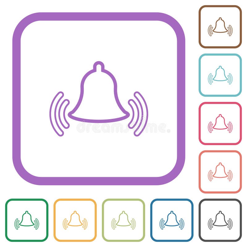 Ringing Bell Outline Simple Icons Stock Vector - Illustration of flat ...