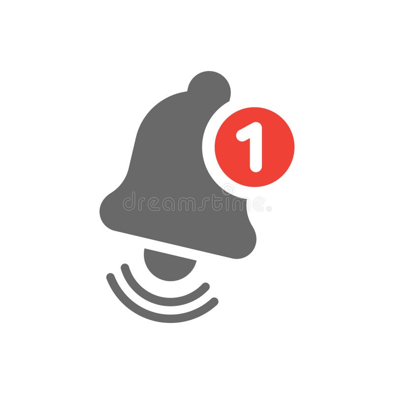 Ringing Bell with Red Notification Vector Icon Stock Vector ...