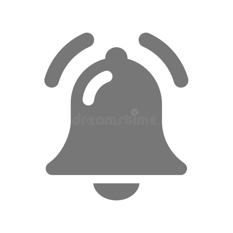 Ringing bell vector icon stock vector. Illustration of pictograph ...