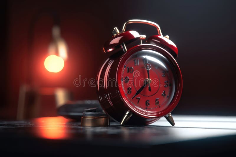 Ringing and Bouncing Red Alarm Clock Background. AI Generated Stock ...