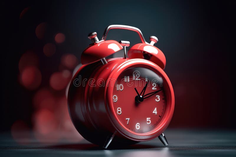 Ringing and Bouncing Red Alarm Clock Background. AI Generated Stock ...
