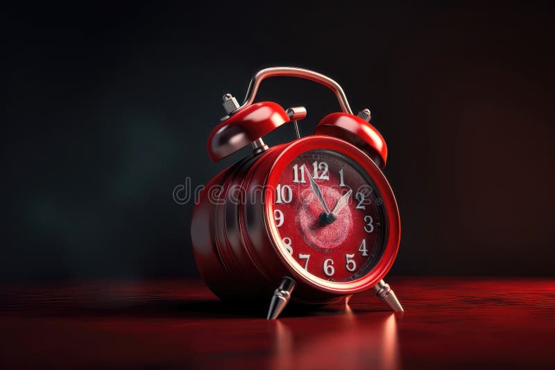 Ringing and Bouncing Red Alarm Clock Background. AI Generated Stock ...