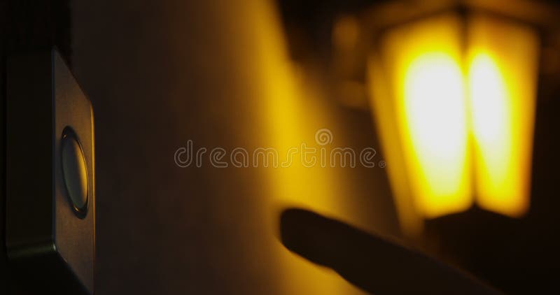 Ringing Doorbell at Night Close Up of Man Finger Stock Video - Video of ...