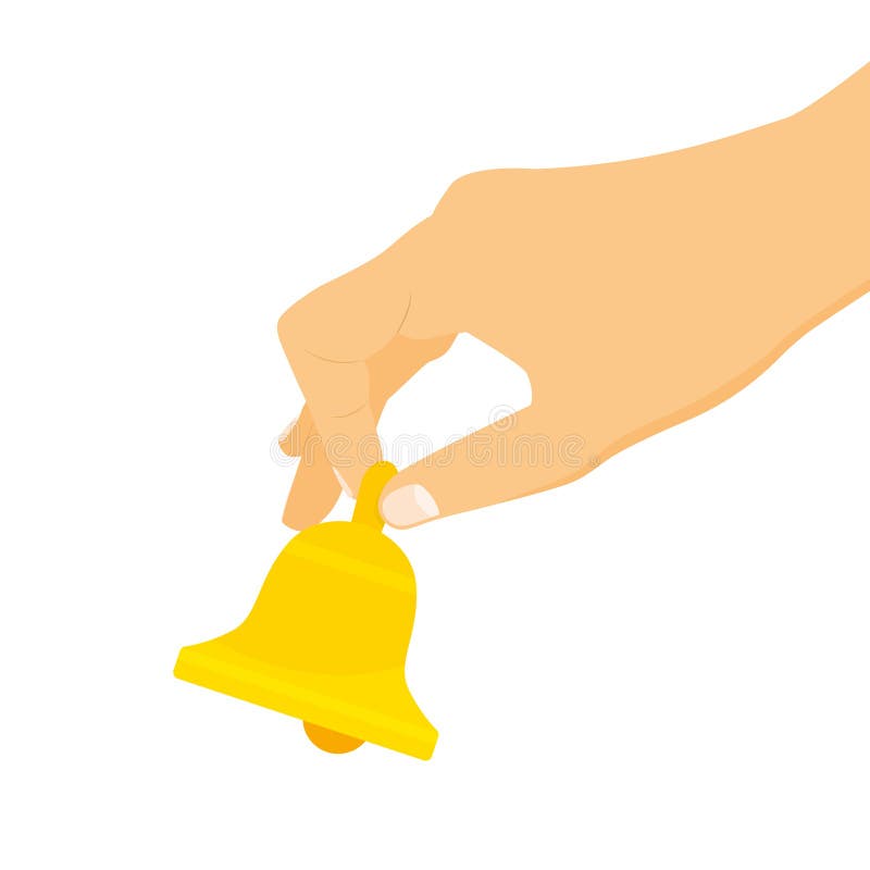 Ringing the hand bell stock vector. Illustration of sound - 283204208