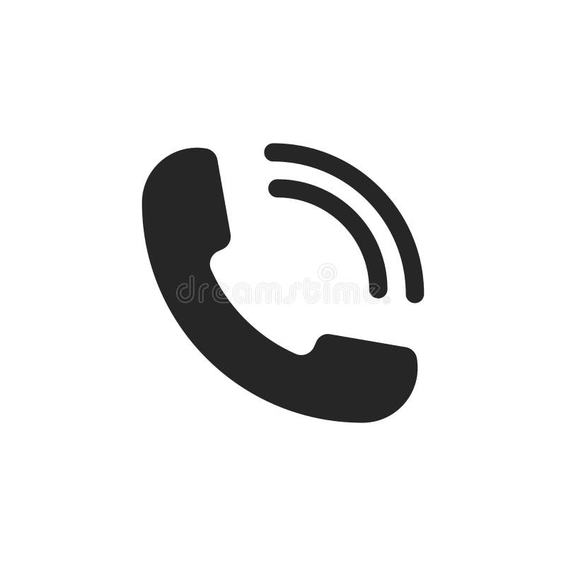 Ringing Handset Black Icon. Minimalistic Communication and Support ...