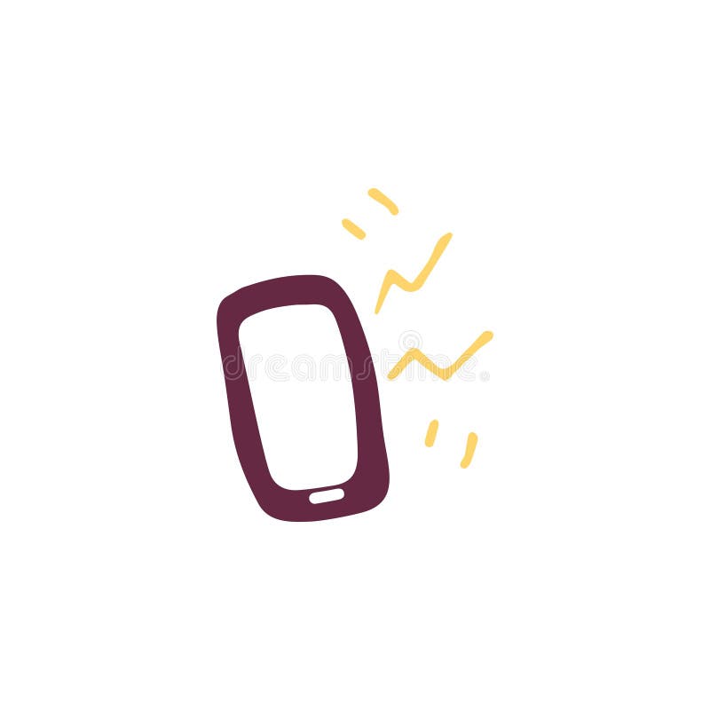 Ringing Mobile Phone. Vector Sketch Illustration - Smartphone with ...