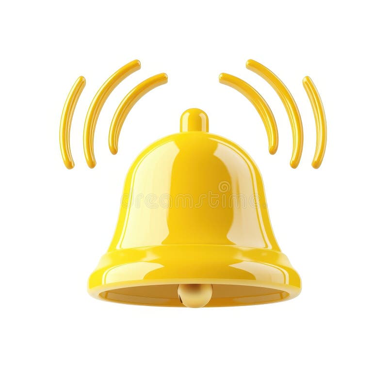 Ringing Notification Alert Yellow Bell Communication Reminder Message ...