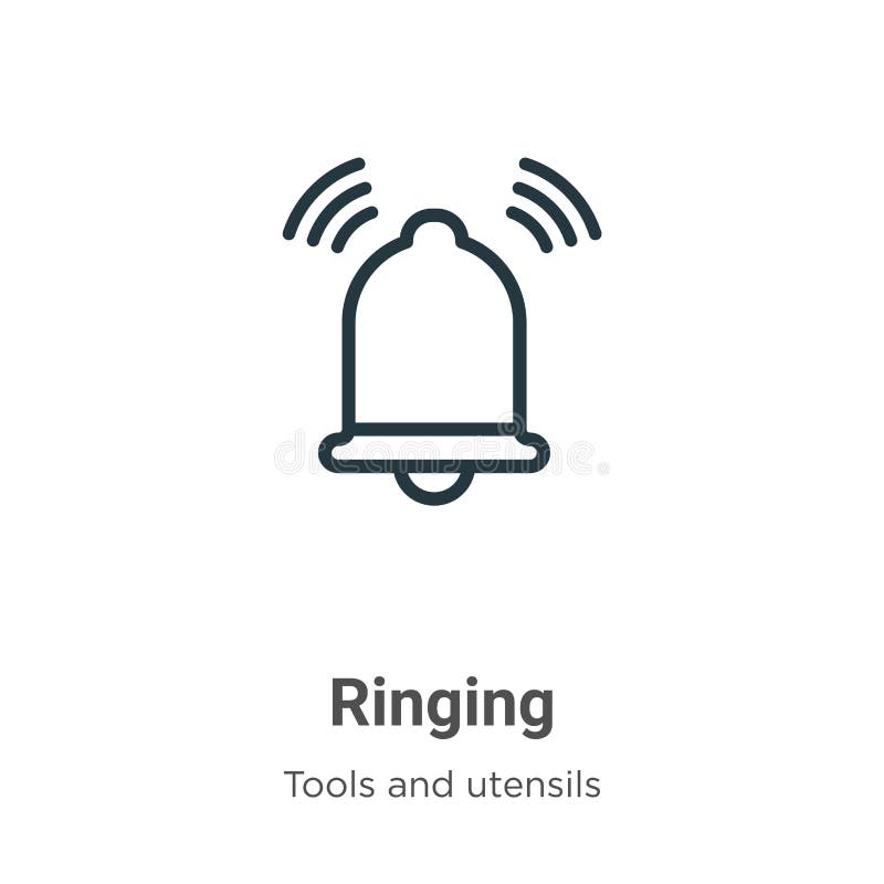 Ringing Outline Vector Icon. Thin Line Black Ringing Icon, Flat Vector ...