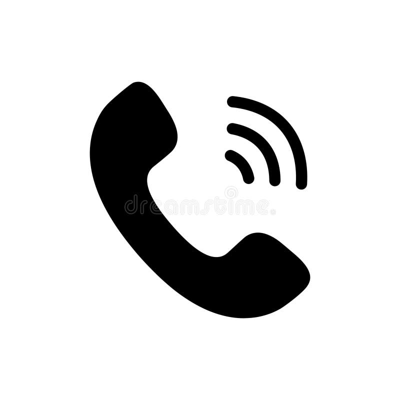 Ringing Phone Icon. Black and White Call Symbol Stock Illustration ...