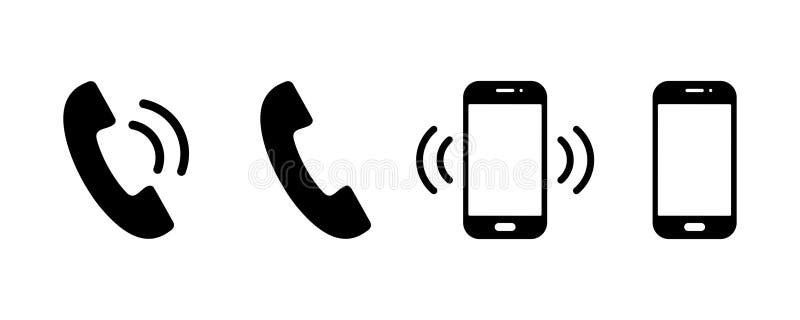 Ringing Phone Icon Set. Smartphone Ringing Icon. Phone Sign Stock ...