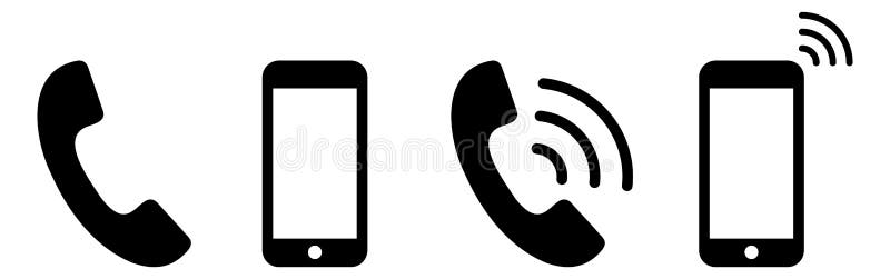 Ringing Phone Simple Icon Set. Smartphone Ringing. Phone Sign. Vector ...
