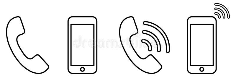 Ringing Phone Simple Icon Set. Smartphone Ringing. Phone Sign. Vector ...