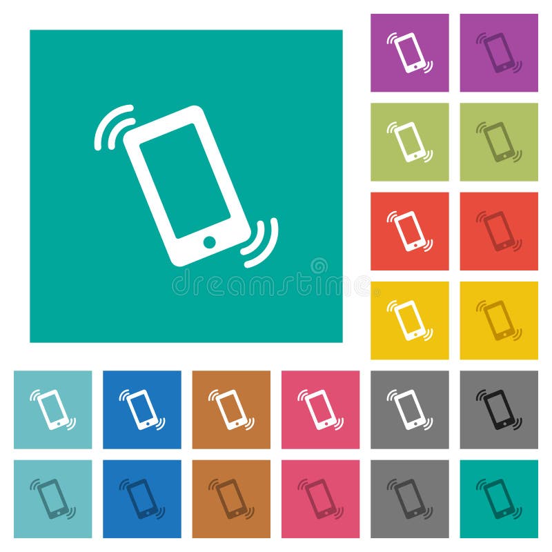 Ringing Phone Square Flat Multi Colored Icons Stock Vector ...