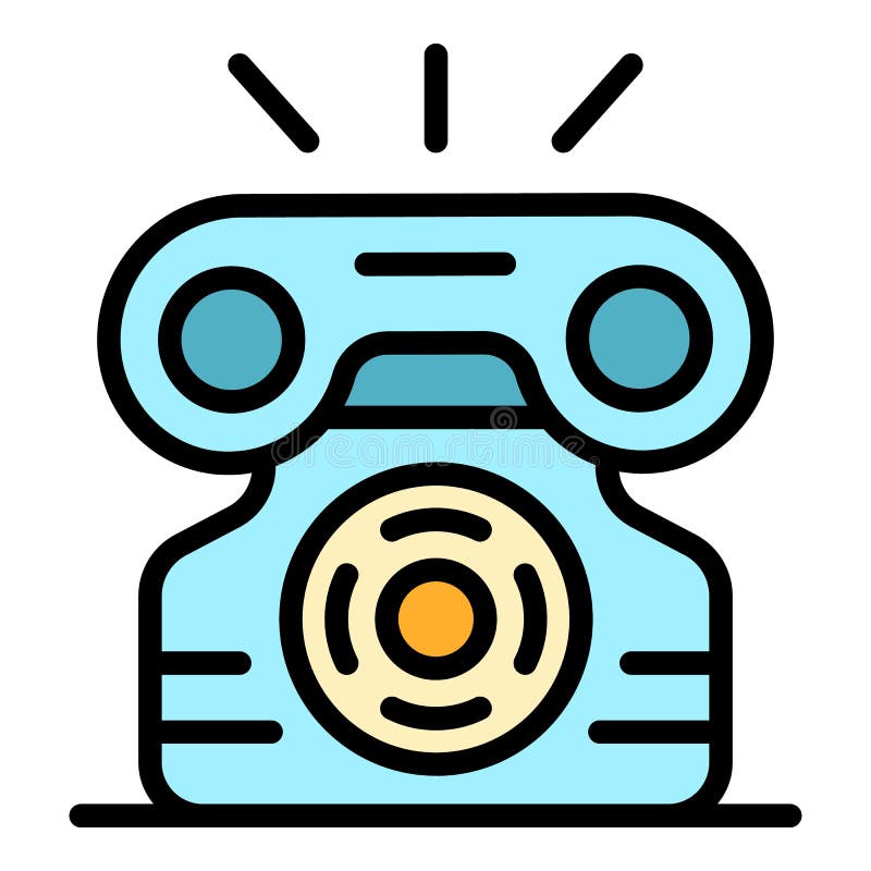 Ringing Telephone Icon Color Outline Vector Stock Vector - Illustration ...