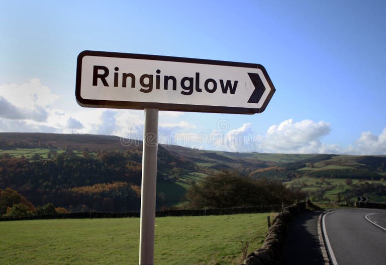 Ringinglow Sign Post stock image. Image of sheffield - 21844351