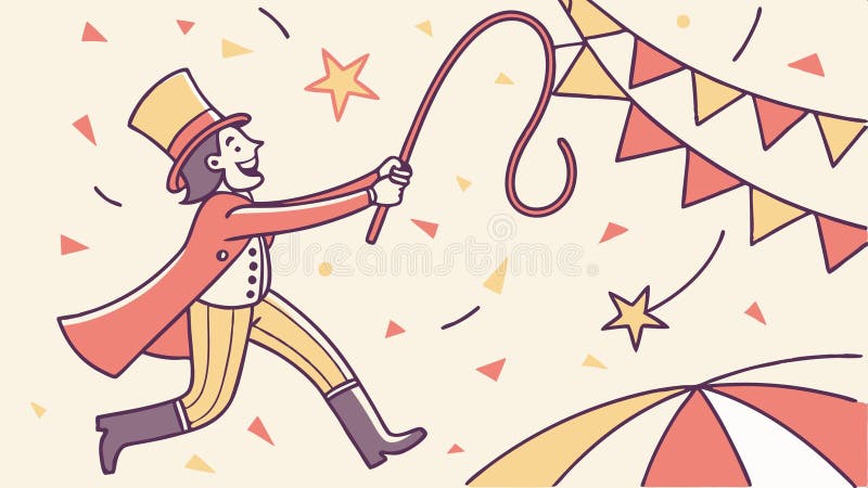 Ringmaster with Circus Tent, Entertainment and Performance Vector ...