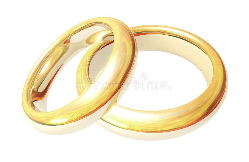 Two gold wedding rings stock illustration. Illustration of circle ...