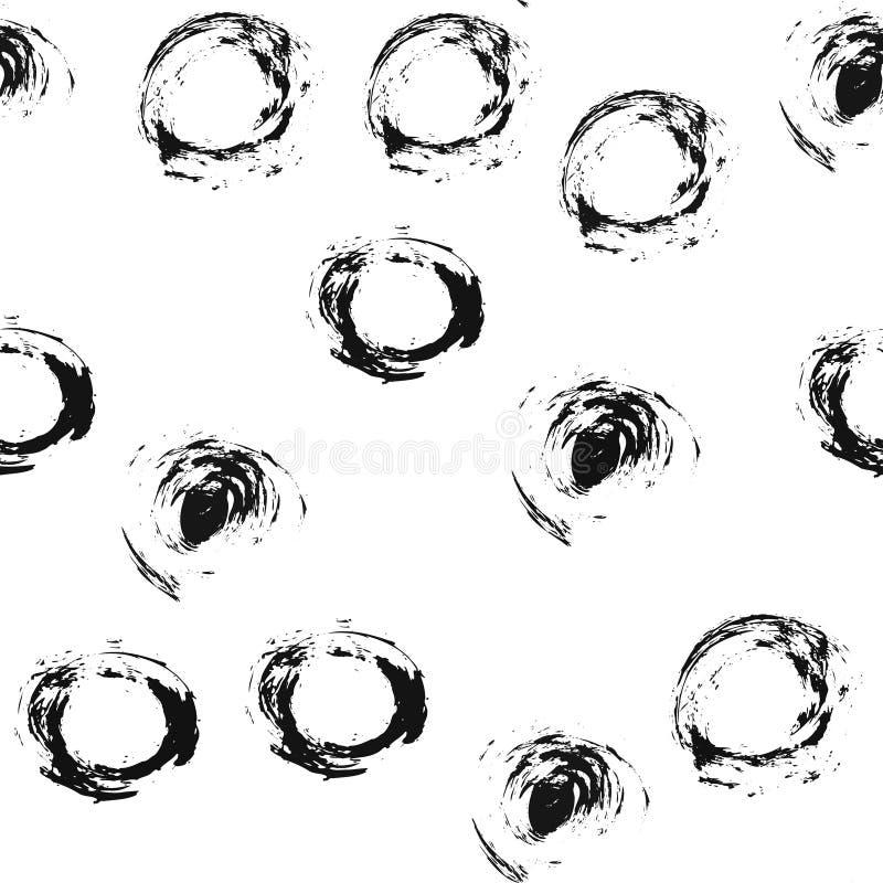 Rings, Circles, Grunge Texture on a White Background. Vector Seamless ...