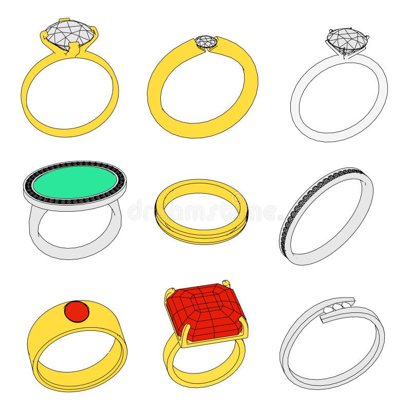Rings stock illustration. Illustration of collection - 54942123