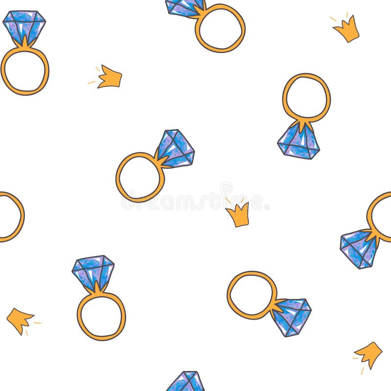 Ring with a Diamond. Doodle Icon Stock Vector - Illustration of marry ...