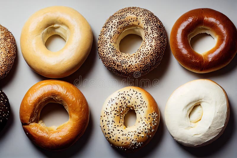 Rings Doughnuts in Glazes on Light Background Baked Bread Stock Image ...
