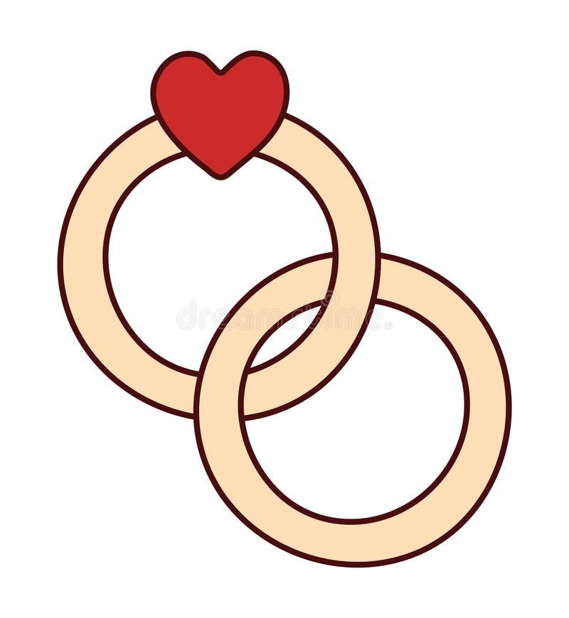 Rings with heart stock vector. Illustration of rings - 222169018
