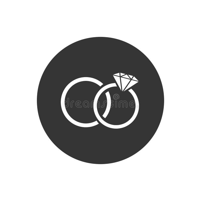 Rings Icon on Grey, Vector Illustration Flat Style Stock Vector ...