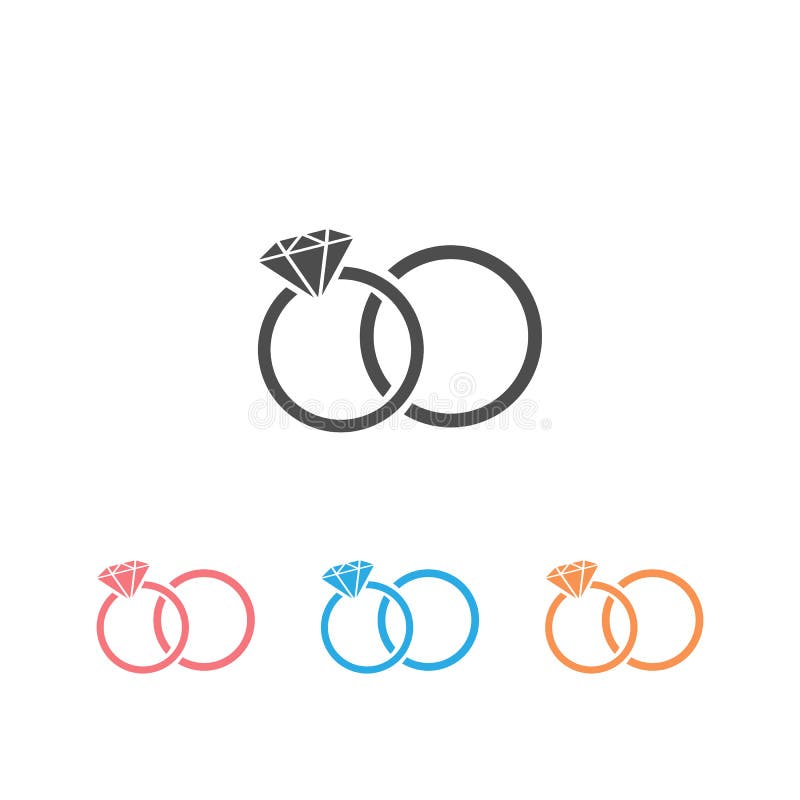 Rings Icon Set on White, Vector Stock Vector - Illustration of gift ...