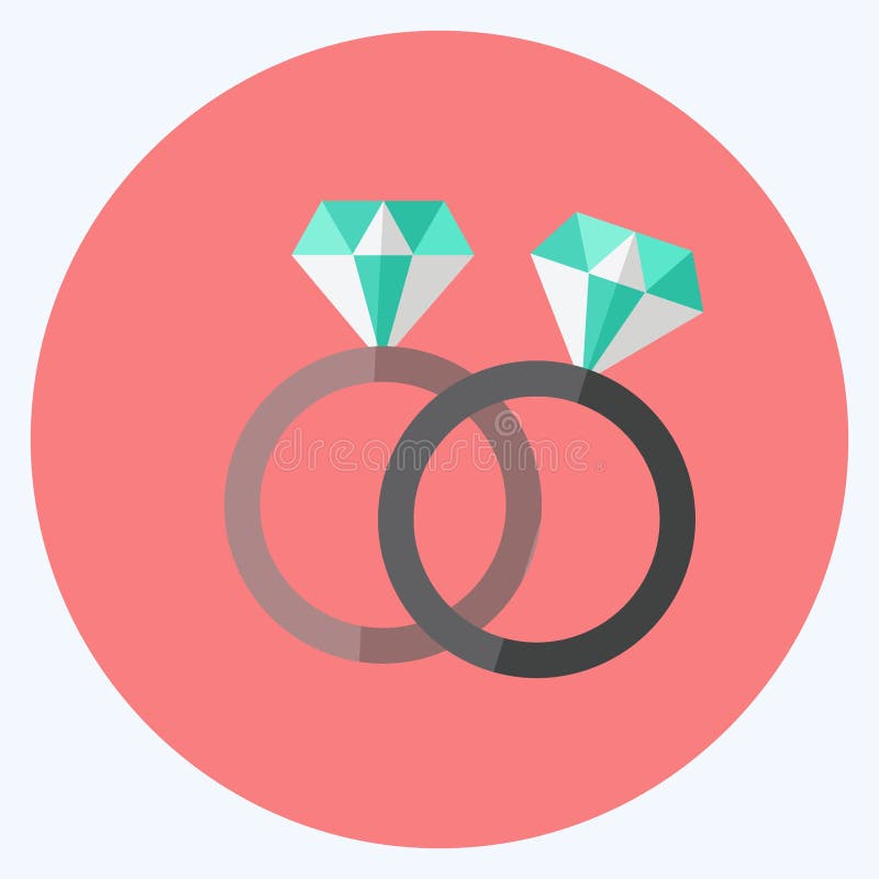 Rings Icon in Trendy Flat Style Isolated on Soft Blue Background Stock ...