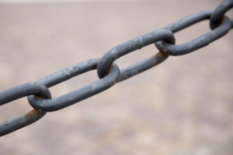 Rings of an iron chain stock image. Image of restriction - 134874181