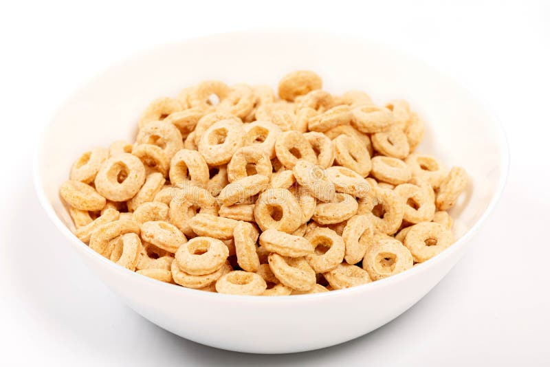 Rings from Oat, Corn and Wheat in a White Bowl Stock Image - Image of ...